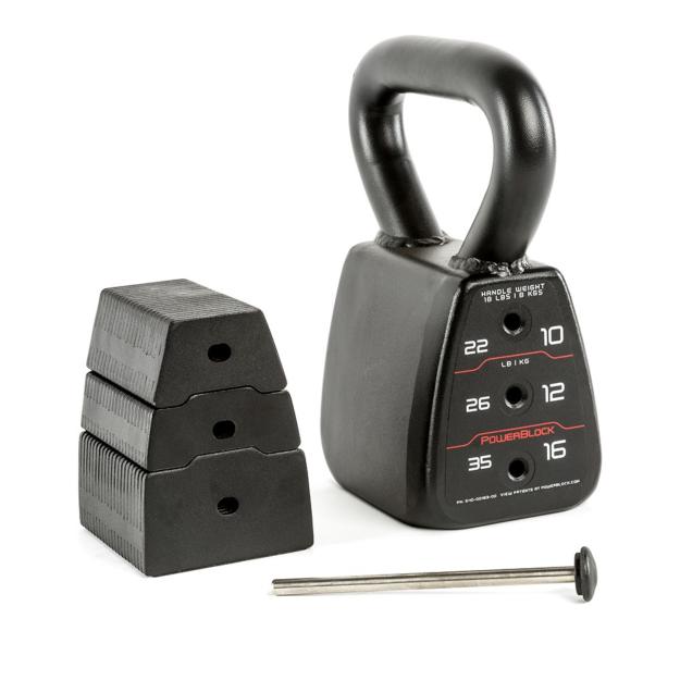 POWERBLOCK® Kettlebell-Block regulable con 4 pesos, de 8 a 16kg
