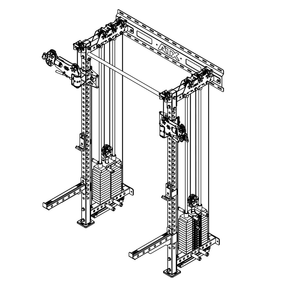 ATX® Medio rack con cruce de poleas - montaje en pared